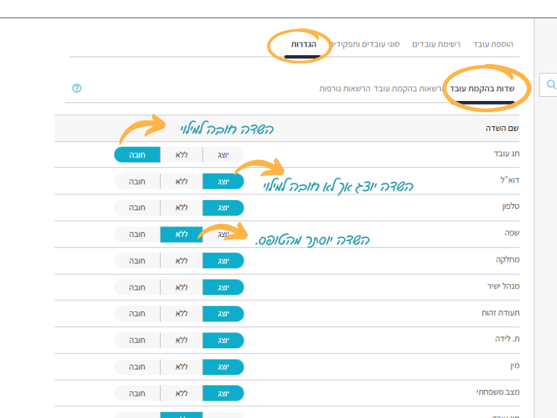 הוספת עובד חדש במערכת מקאנו - meckano